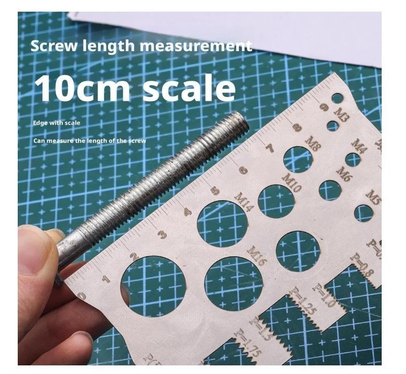 Screw Thread Pitch Gauge Ruler Bolt Size Gauge for Measuring Bolt Nut ...