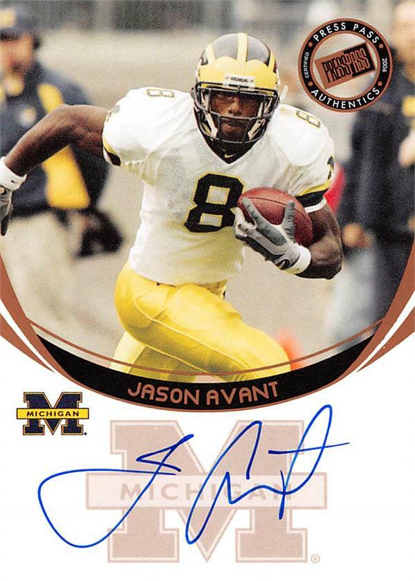 Jason Avant autographed Football Card (Michigan) 2006 Press Pass Rookie ...