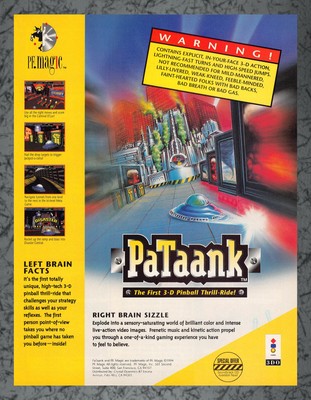 PaTaank Pinball 3DO Print Ad Vintage Art A 1994 | eBay