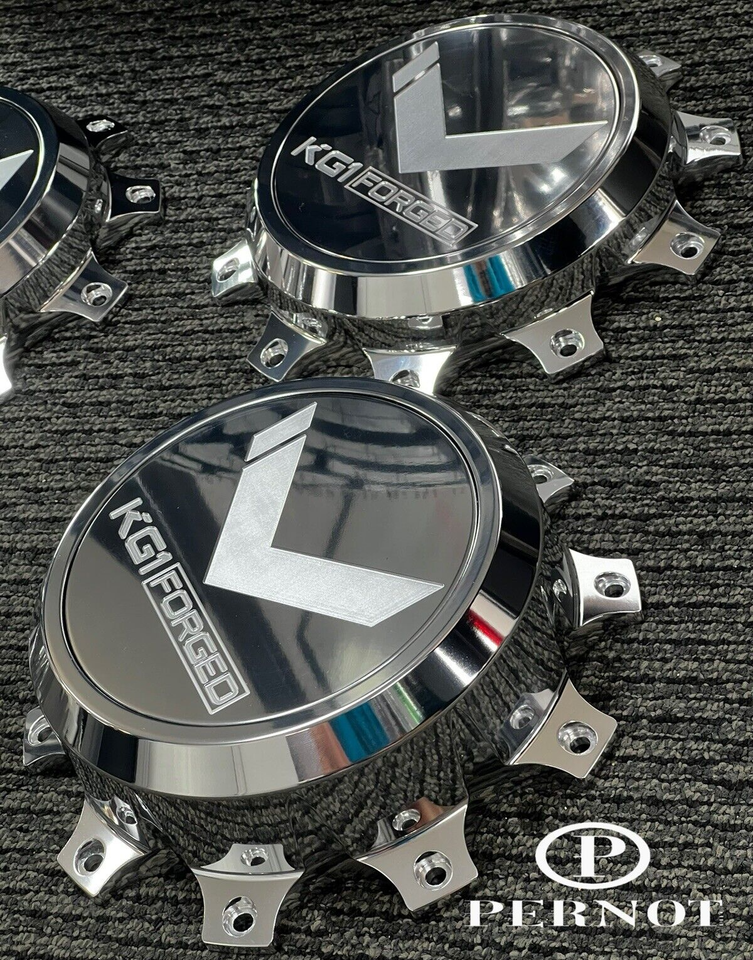 FLOATING KG1 Polished Aluminum Center Caps - Dually 10 Lug (Set of 4 ...