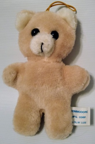 Vintage Mini Teddy Bear Commodore Tan Stuffed Plush Toy 6.5" with ...