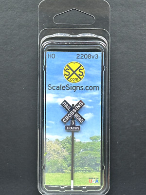 HO-2000-217-3-C / 1:87 Scale Street & Railroad Signs Crossbuck + 3 ...