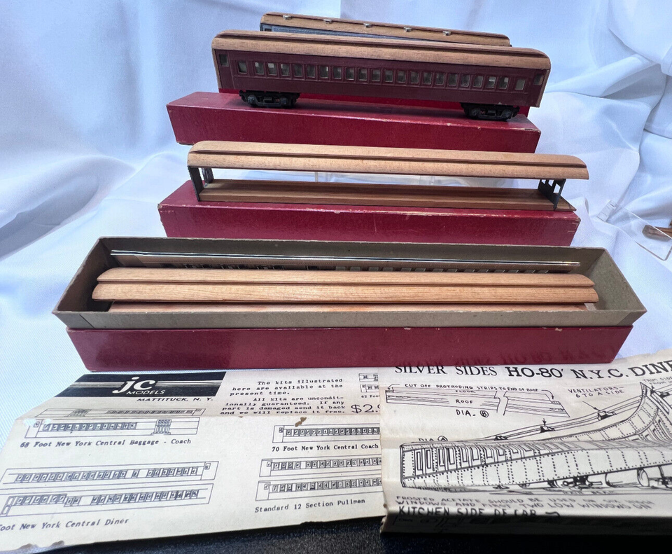 Vtg HO Scale JC Train Model Kits Passenger Kit Silver Sides Coach ...