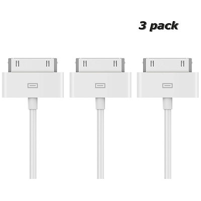 3-Pack iPhone 4 Cable USB Sync Data Charging Charger Cord for Apple 4S ...