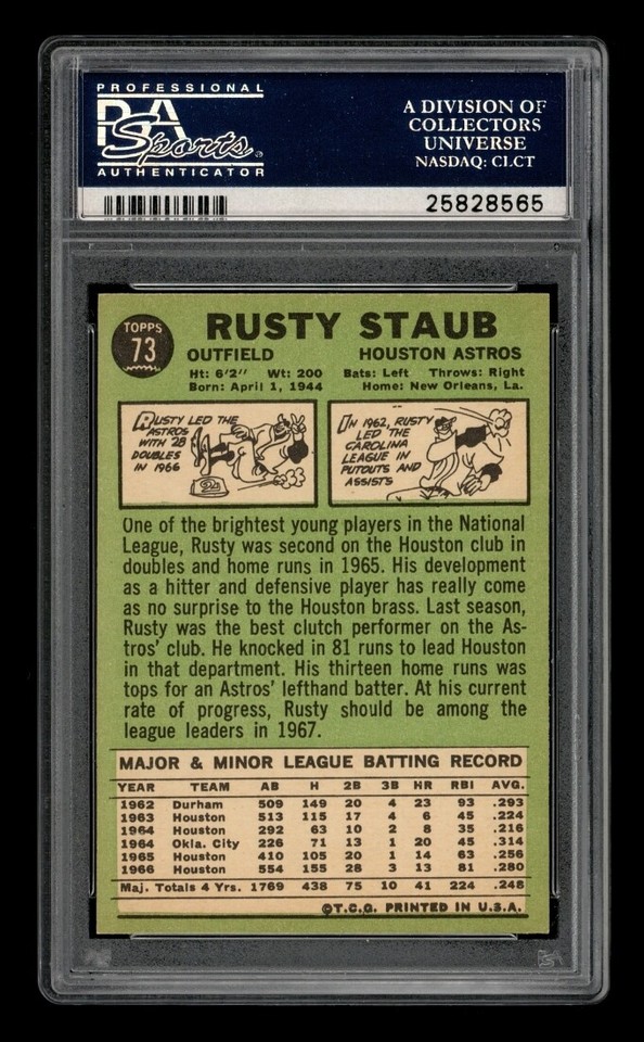 1967 Topps Set-Break # 73 Rusty Staub PSA 8 NM-MT | eBay
