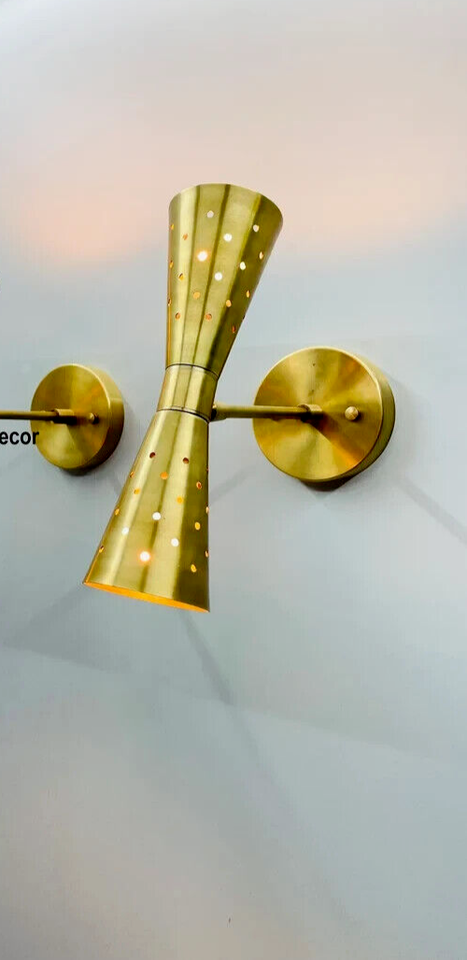 Pair Atomic 50's 60's Style mid-Century Modern Bow tie Dual Cone Wall ...