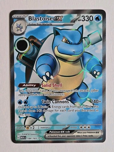 Pokemon Scarlet & Violet 151 Blastoise EX 184/165 Full Art Holo Ultra ...