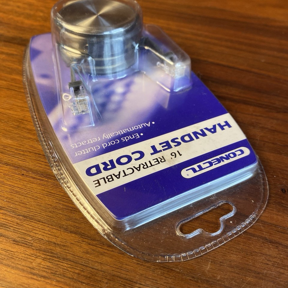 Conectl 16 Ft. Retractable Handset Cord-Minder HC16NCCP Silver New NOS ...