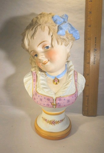 Antique Victorian 8 1/2" Porcelain Bisque German Head Bust Of Young ...