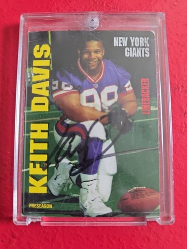 Autographed Keith Davis New York Giants Linebacker Football Card | eBay