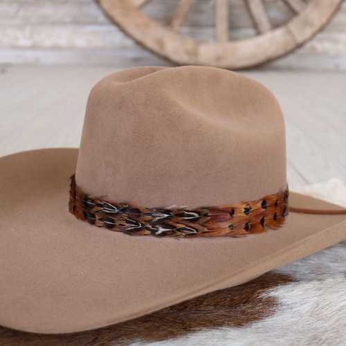 Feather Hat Band for Western Cowboy Hats, Fits All Styles - Rust | eBay