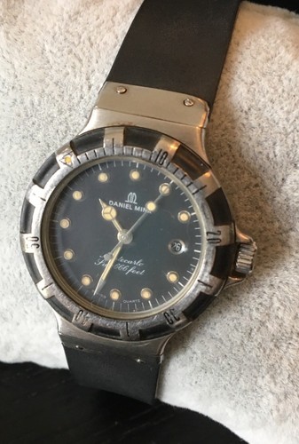 Daniel Mink Montecarlo Divers Black+SS Rubber Strap Women's Watch Swiss ...