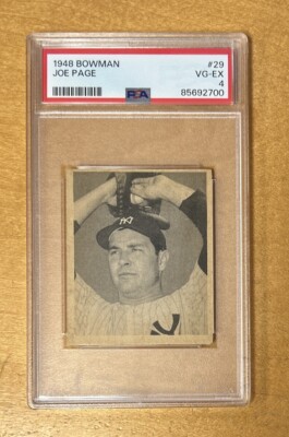 1948 Bowman Baseball Joe Page New York Yankees Card #29 PSA 4 | eBay