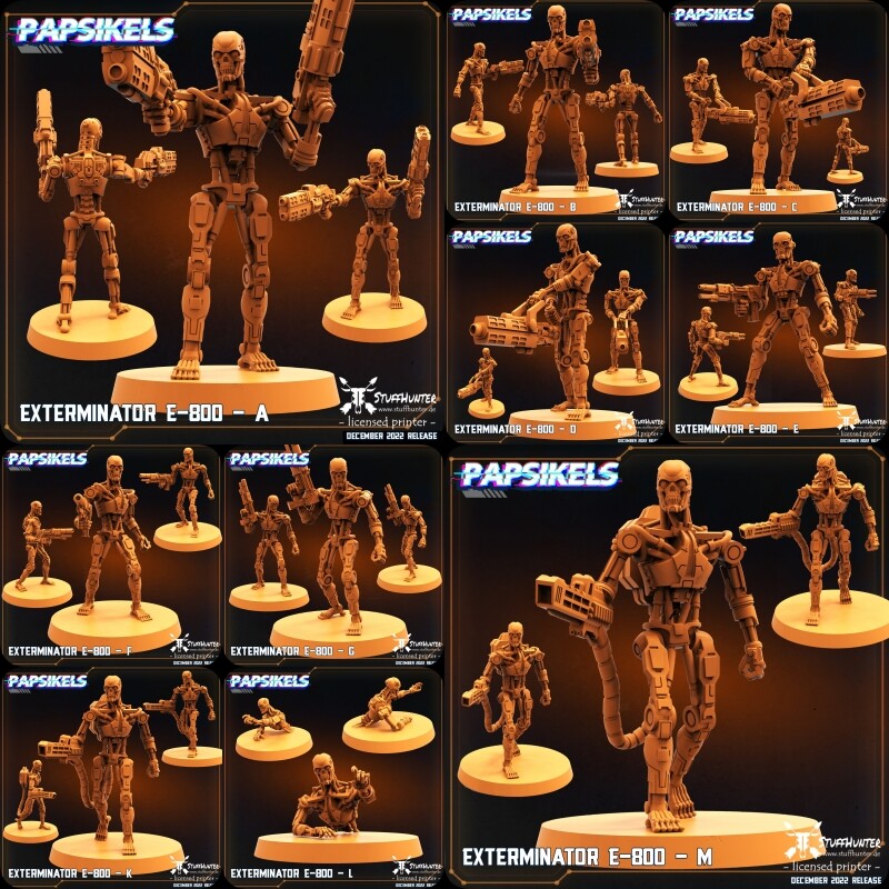 Exterminator E-800 - Papsikels - Sci-Fi Wargaming Terminator 32mm ...