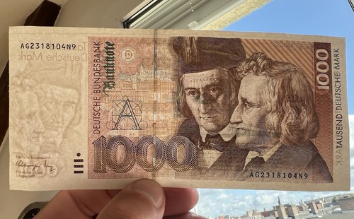 1000 DM Deutsche Mark Banknote Schein von 1991, sehr gut erhalten | eBay.de