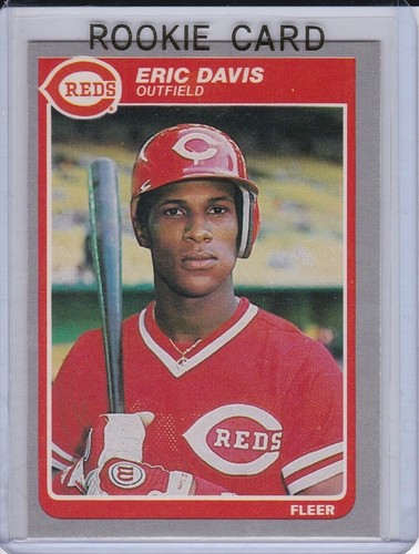 ERIC DAVIS ROOKIE CARD 1985 Fleer VINTAGE BASEBALL RC Cincinnati Reds ...