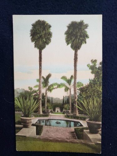 A Montecito Garden Hand Tinted Santa Barbara CA Osborne Postcard c ...