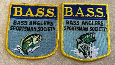 2 Vintage B.A.S.S. Bass Anglers Sportsman Society Patches Green Yellow ...
