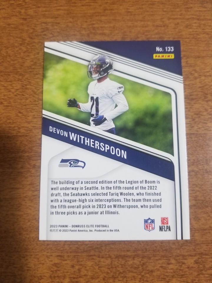 2023 Donruss Elite #133 Devon Witherspoon Green Disco RC **NICE**SHARP ...
