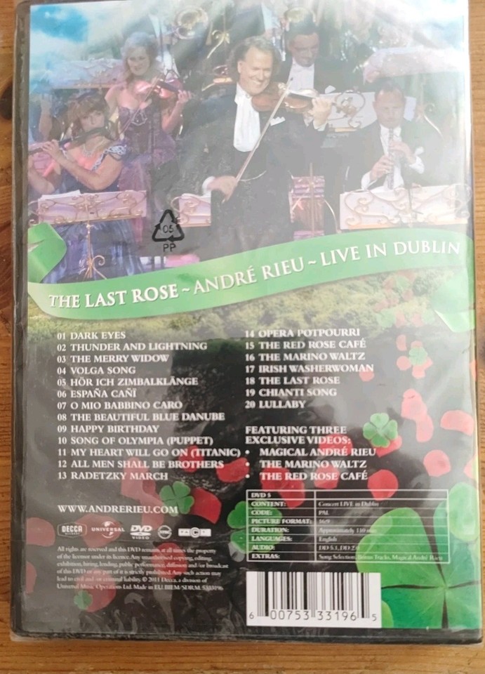Andre Rieu the Last Rose Live in Dublin DVD New Factory Sealed | eBay UK