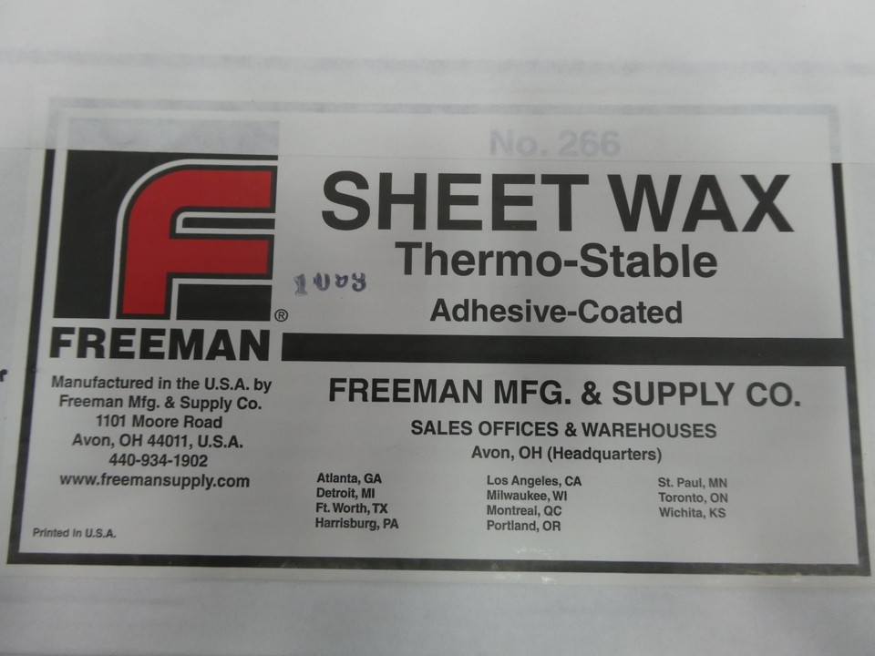 Freeman 266 Thermo-stable Sheet Wax 12in X 24in | eBay