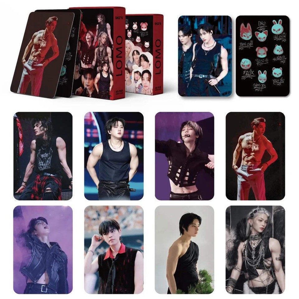 a New55PCS Kpop SKZ Boy Stickers Photocard HOLLOW New Album Korean Star ...
