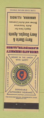 Matchbook Cover - Harry Oberle Avery Douglas Insurance Annawan IL | eBay