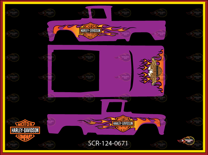 1/24 '62 Chevy Truck "HD Flames" Decal SCR-124-0671 | eBay