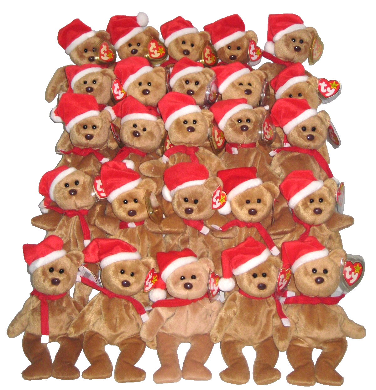 RARE 1997 TEDDY LOT OF 25 CHRISTMAS HOLIDAY TY BEANIE BABIE MWMT FREE ...