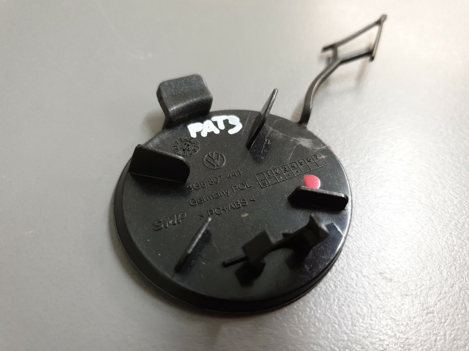 VW Passat R-Line Sedan B8 3G Rear Tow Cover Indium Grey LR7H X3 ...