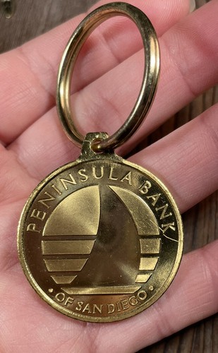 Peninsula Bank San Diego Advertising Keychain Key Fob Medallion ...