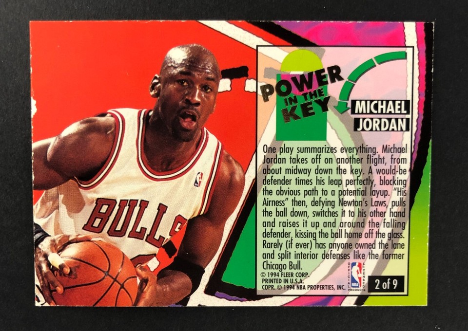 1993-94 Fleer Ultra MICHAEL JORDAN Power In The Key #2 Excellent ...