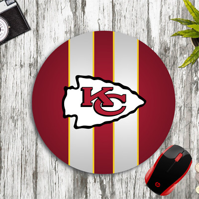 KANSAS CITY CHIEFS CUSTOM 8" ROUND NEOPRENE MOUSEPAD DESK MAT SCHOOL ...