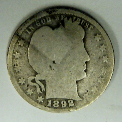 1892 FIRST YEAR BARBER QUARTER, FREE SHIPPING | eBay