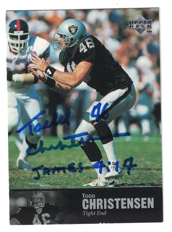 Todd Christensen Signed Autographed 1997 Upper Deck Card Oakland ...