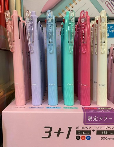 PILOT Acroball 2+1 3+1 Ball Point Pastel Colors Black Ink Office Work 0 ...