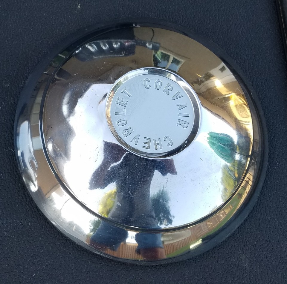 1960 Chevrolet Corvair Sedan OEM hubcaps with bow-tie trim rings set ...