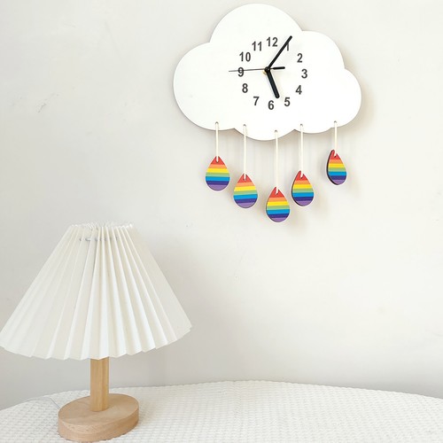 Wall Clock Anti-fade Easy Installation Cartoon Hanging Wooden Wall ...