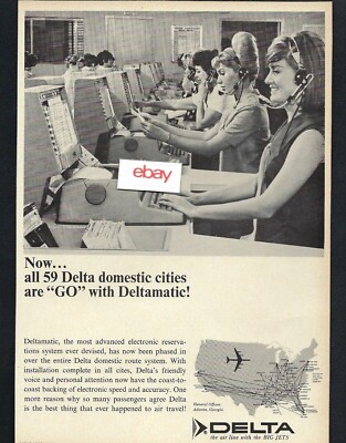DELTA AIRLINES 1965 NOW ALL 59 DELTA DOMESTIC CITIES ARE "GO" WITH ...