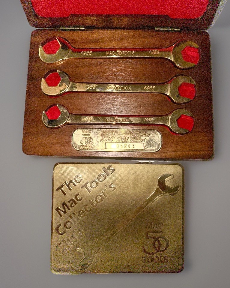 Mac Tools SDA 1988 Collectors Club 50th Anniversary 24K Gold 3pc Wrench Set | eBay