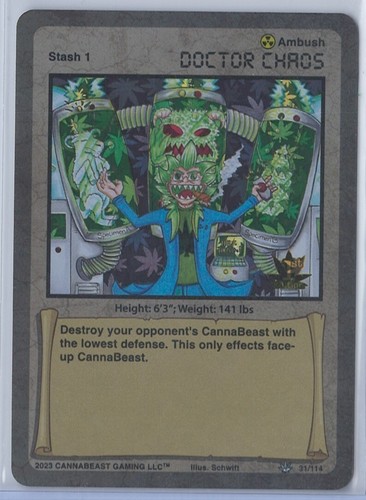 CannaBeast TCG Doctor Chaos Holo Card #31/114 Pack Fresh! 1st Edition ...