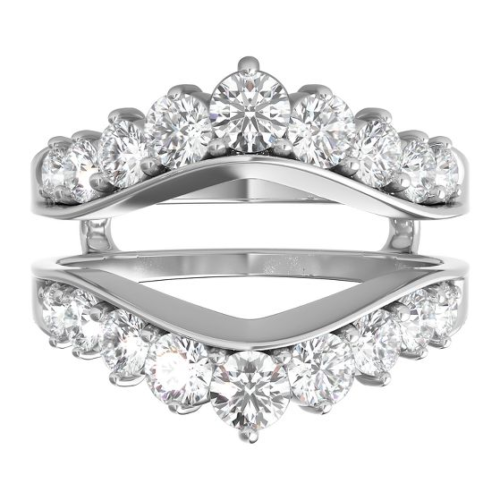 14K Gold Plated Solitaire Enhancer Round 2.30ct Diamonds Ring Guard ...