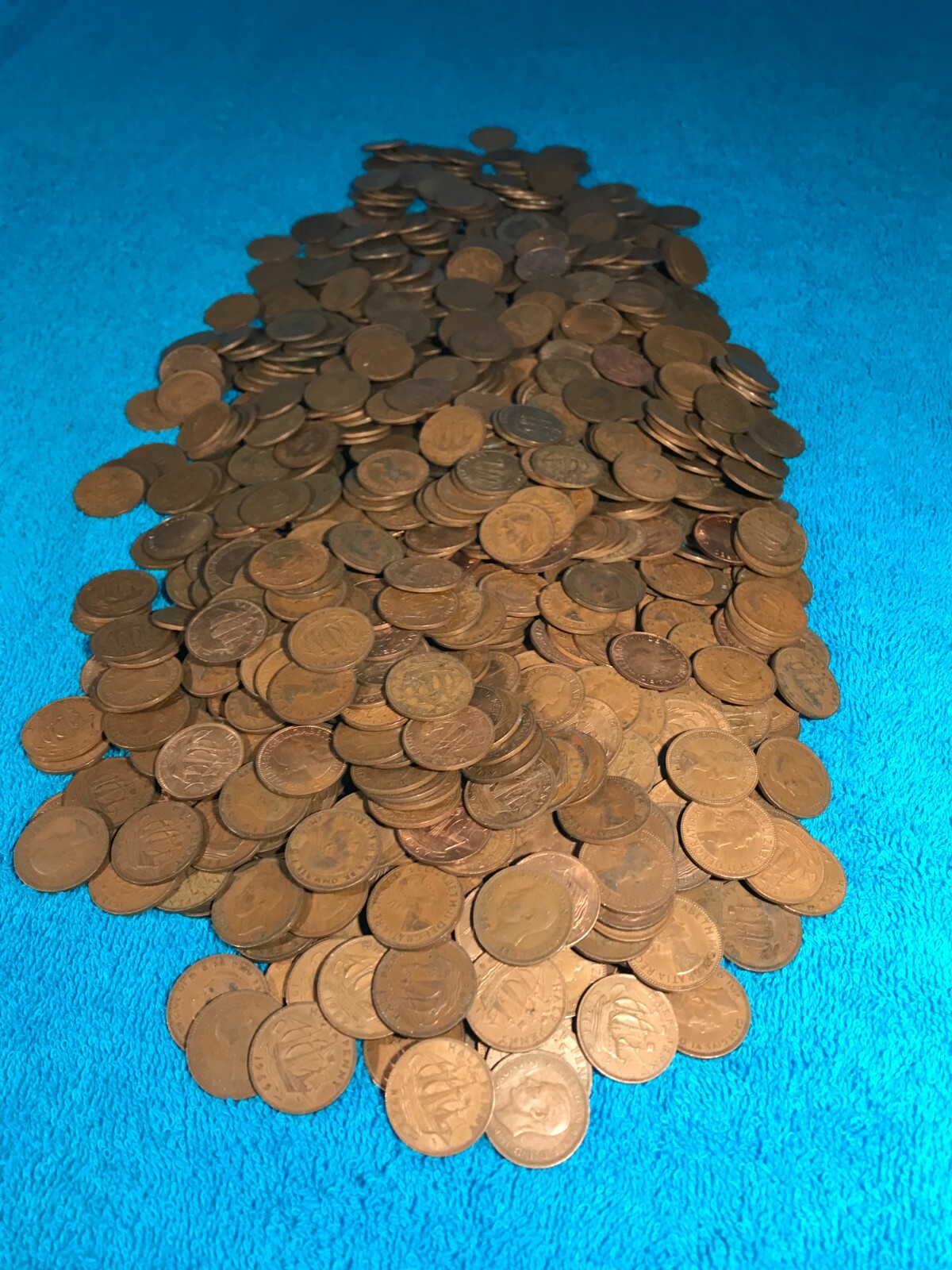 100x British 1/2d's coins Half Pennies bulk lot Geo VI Eliz II Shove Ha ...