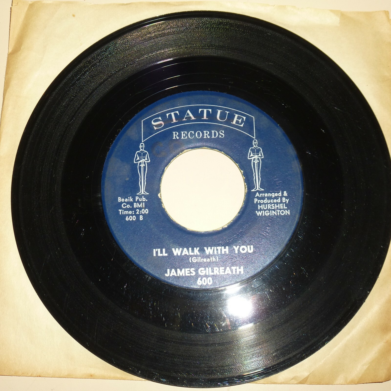 RARE COUNTRY 45 RPM RECORD - JAMES GILREATH - STATUE 600 | eBay