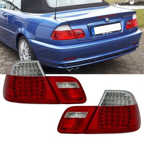 CLEAR LED TAIL LIGHTS FOR BMW E46 CONVERTIBLE CABRIO 4/2000-2/2007 ...