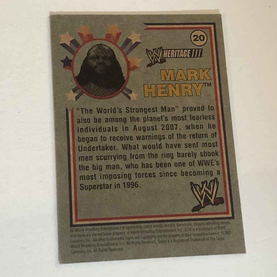 Mark Henry WWE Heritage Trading Card 2007 #20 | eBay