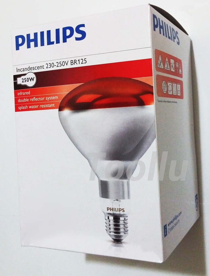 [220V / 230V] Philips Infrared Heat Light E27 LAMP BULB 100W 150W 250W ...