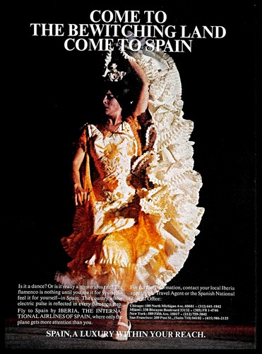 1972 Spain Tourism Vintage PRINT AD Travel Iberia Spanish Airlines ...
