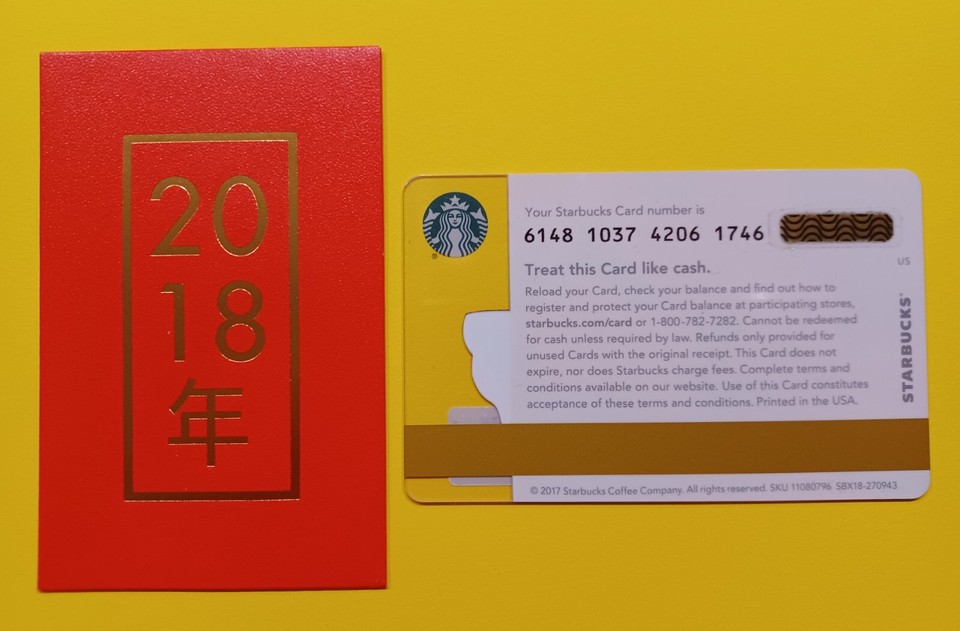 STARBUCKS CARD 2018 " YEAR OF THE DOG WITH MATCHING ENVELOPE " MINT ...