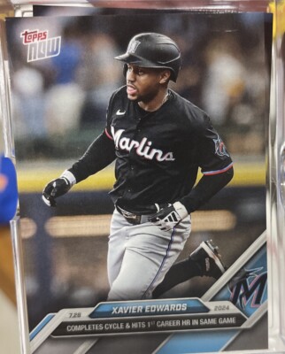 TOPPS NOW XAVIER EDWARDS Cycle Marlins & First Homerun Card 485 ...